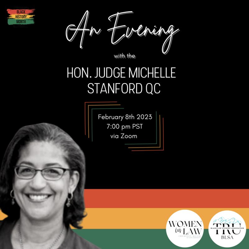 An Evening with the Honourable Judge Michelle Stanford – TRU Newsroom