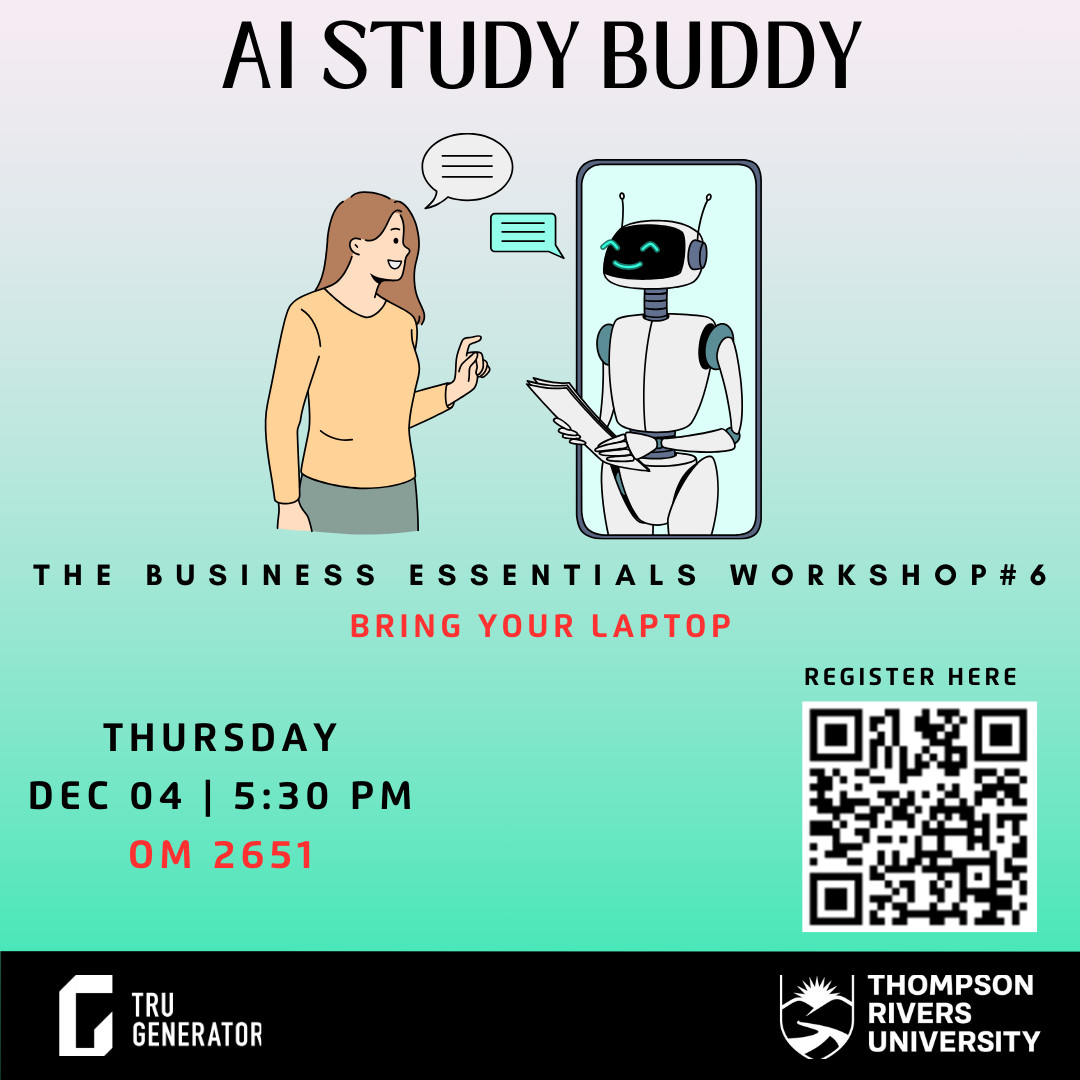 Business essentials workshop – build your own AI study buddy – TRU Newsroom