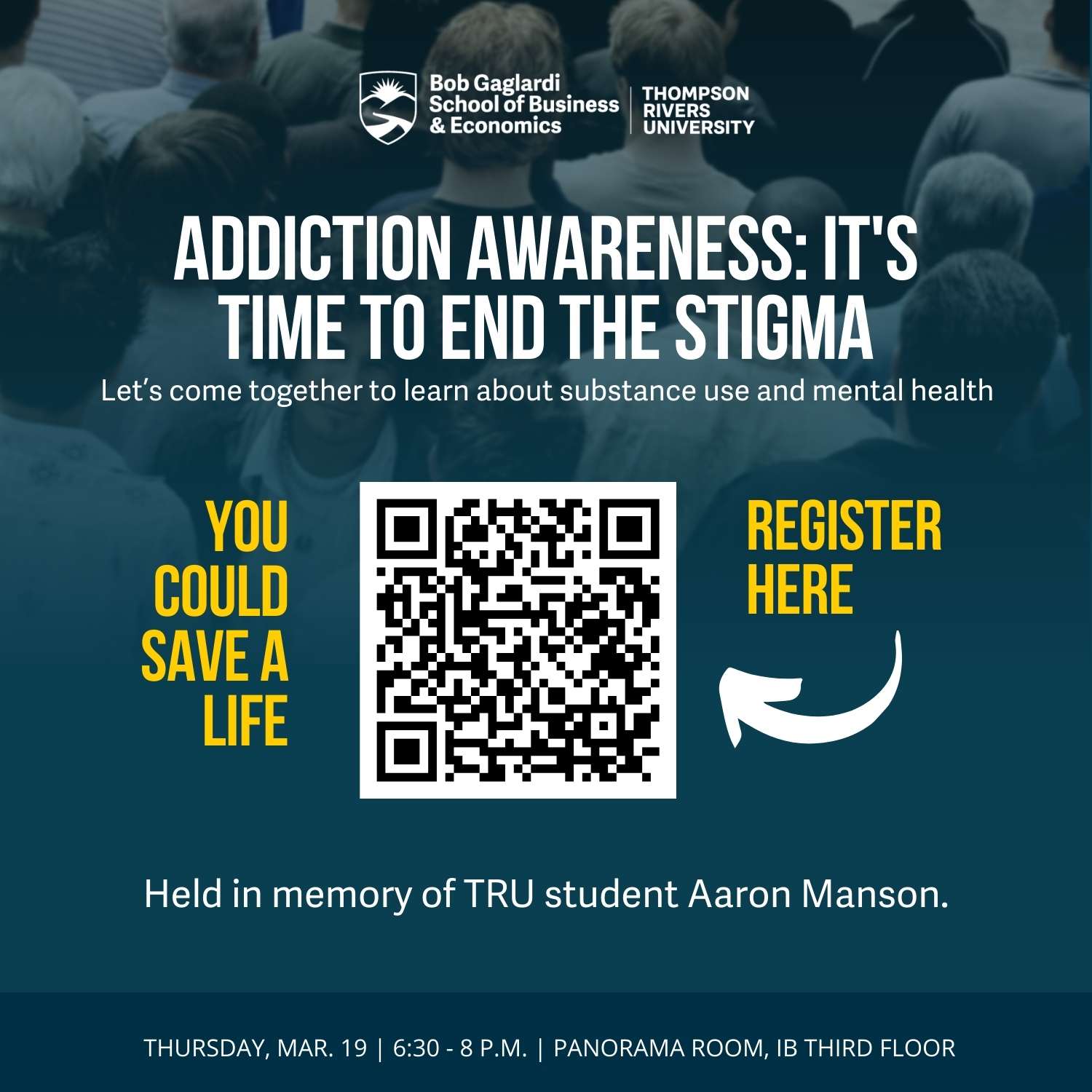 Addiction Awareness: It’s Time to End the Stigma event – TRU Newsroom